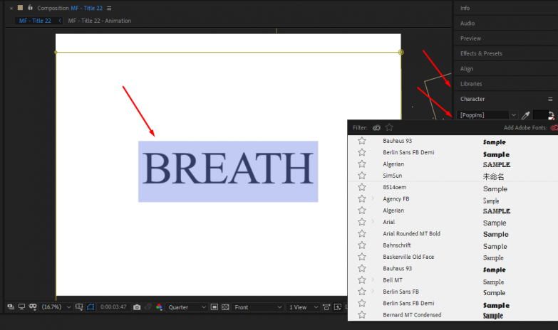 How to Change the font style of Infinity Tool in After Effects