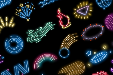 Neon FX Glowing Shapes and Visual Effects for Photoshop