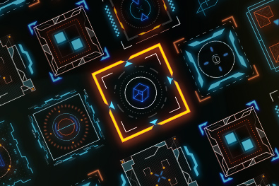 Cyberpunk Square HUD Elements