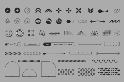 Retro Style Shape Elements for Photoshop and Illustrator